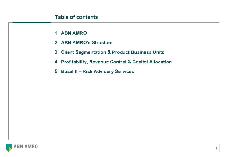 The novel matrix-type business structure for corporate banking