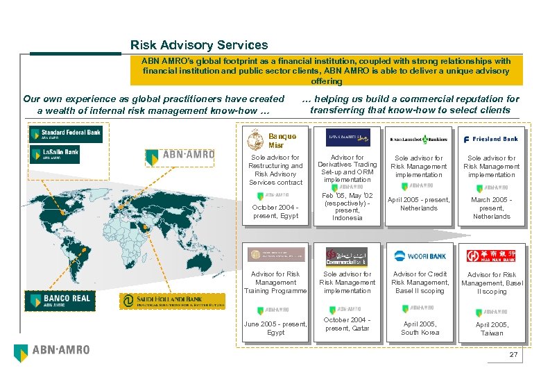 The novel matrix-type business structure for corporate banking