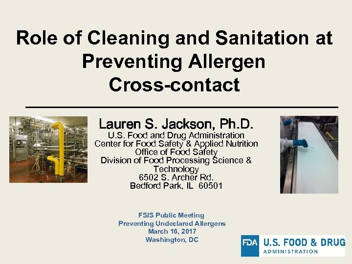 Role of Cleaning and Sanitation at Preventing Allergen