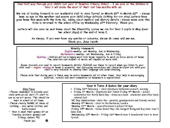 Over half way through your child s last year