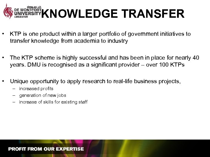 KNOWLEDGE TRANSFER PARTNERSHIPS NADIA OMAR BUSINESS DEVELOPMENT