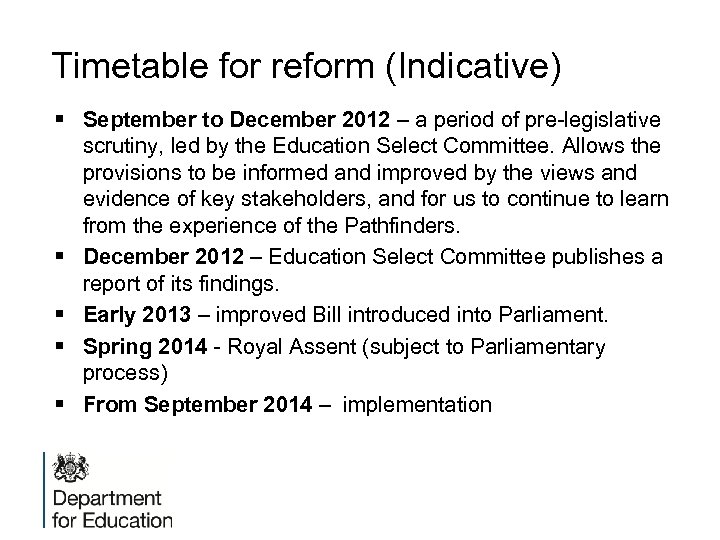 SEN and Disability National Policy Update National