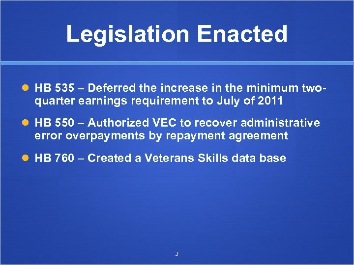 2010 General Assembly Session Susan M Batte Administrative