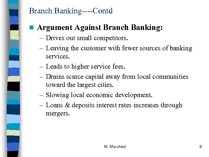 Chapter 03 The Organization Structure of Banks