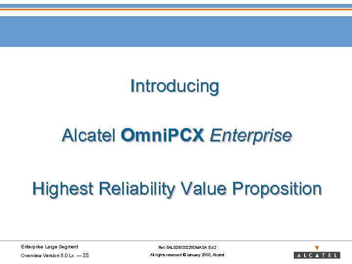 Alcatel Omni PCX Enterprise for Large Enterprises Overview