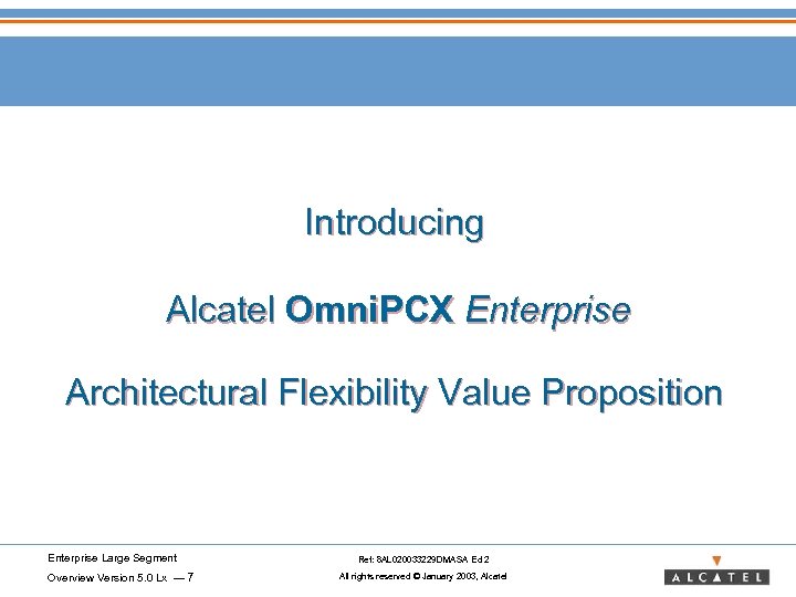 Alcatel Omni PCX Enterprise for Large Enterprises Overview