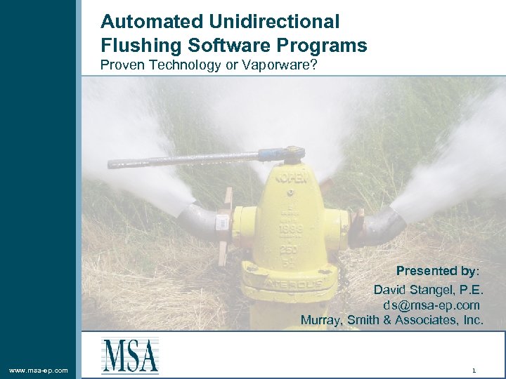 Automated Unidirectional Flushing Software Programs Proven Technology or