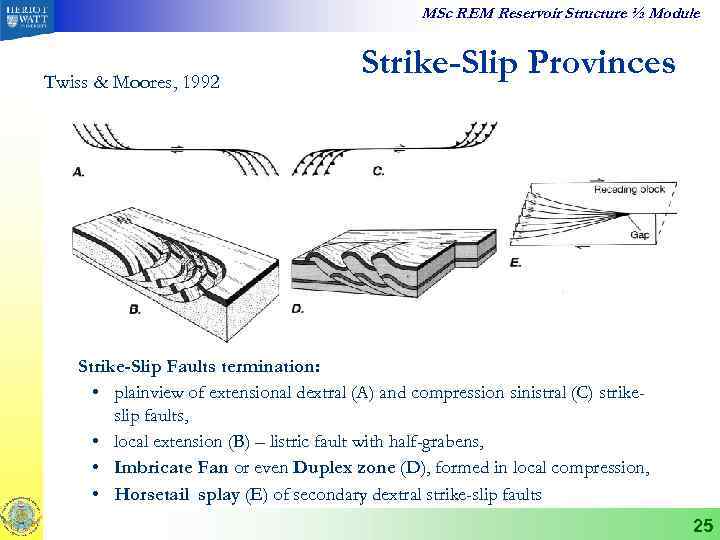 MSc REM Reservoir Structure ½ Module Structure Families