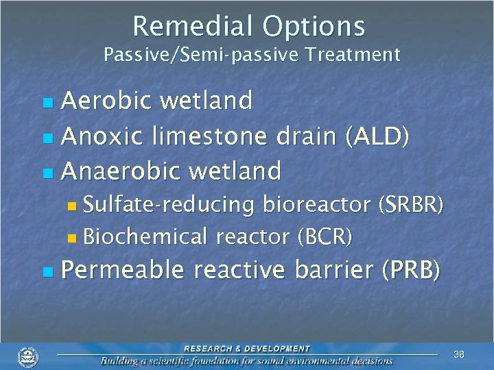 Mine Drainage Control and Treatment Options Region 10