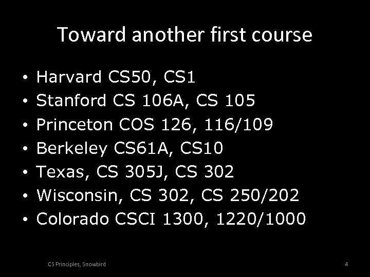 APCS Principles www csprinciples org CS Principles Snowbird
