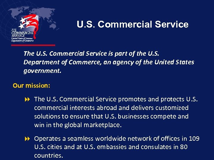 U S Commercial Service U S Department of