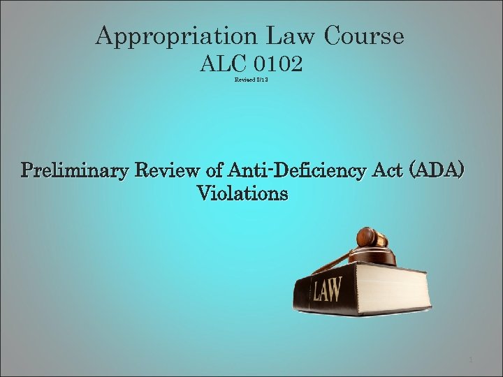 Appropriation Law Course ALC 0102 Revised 2 13 Preliminary