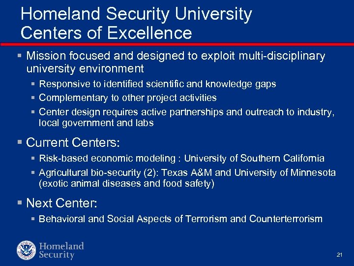 Department of Homeland Security Science and Technology Overview