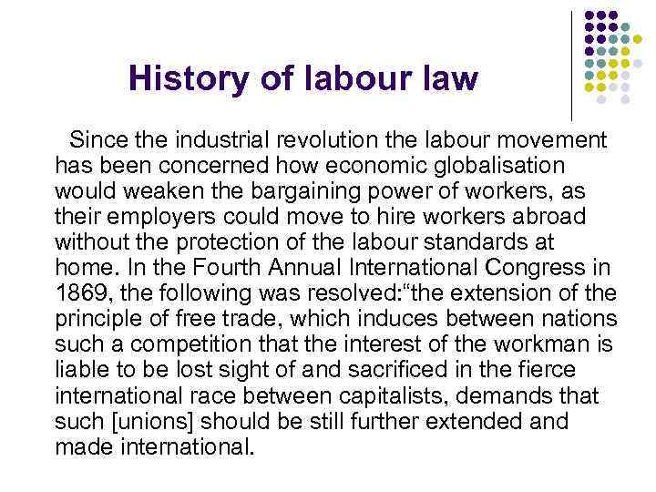 Labour Law l l l Labor law