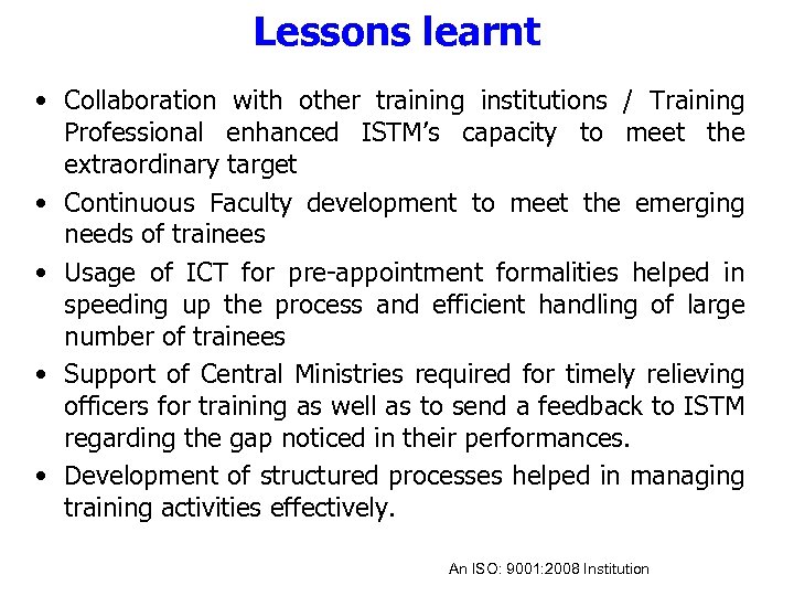 Institute of Secretariat Training Management ISTM Established