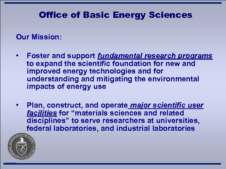 Office of Science Basic Energy Sciences Harriet Kung