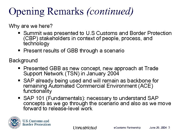 Global Business Blueprint GBB Business Process Overview to