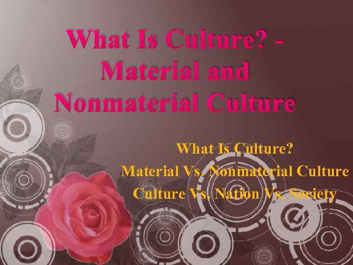 What Is Culture Material and Nonmaterial Culture What
