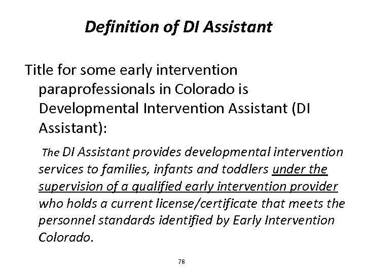 An Academy for Developmental Intervention Assistants Fundamentals