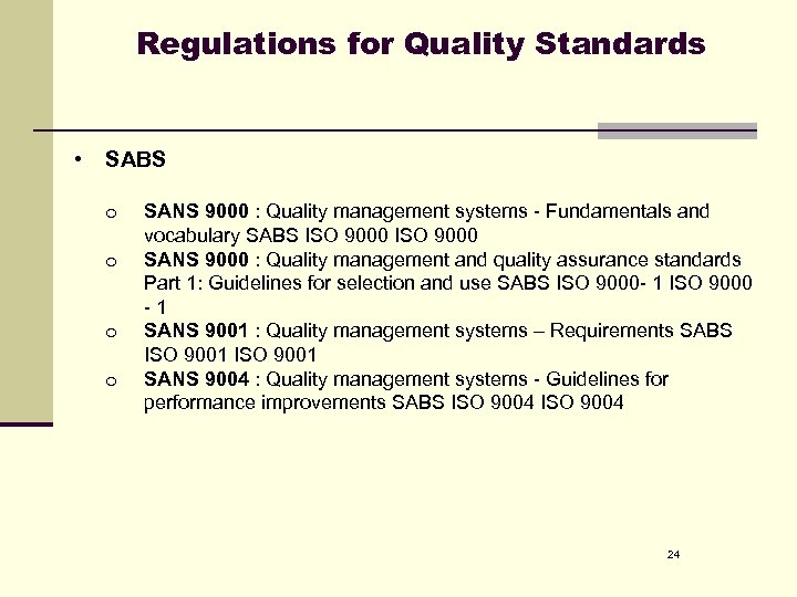Briefing to Portfolio Committee on Transport Technical Standards