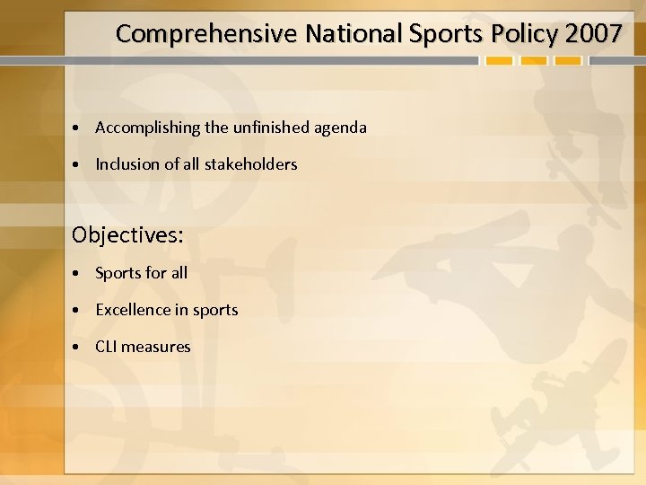 Review of the 11 th Comprehensive National Sports