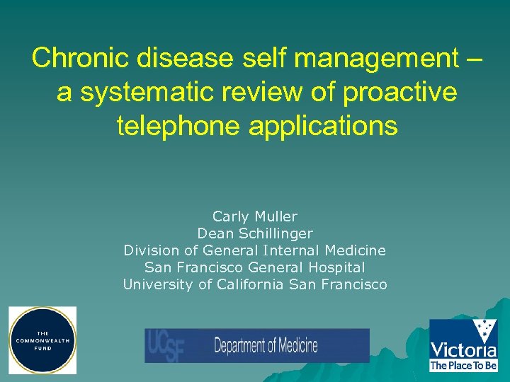 Chronic disease self management a systematic review