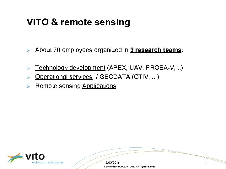 15 03 2018 Remote sensing activities VITO Is