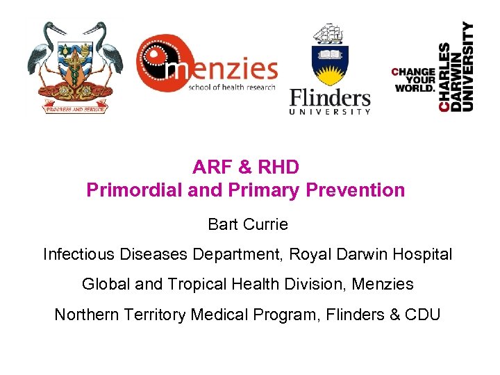 ARF RHD Primordial and Primary Prevention Bart