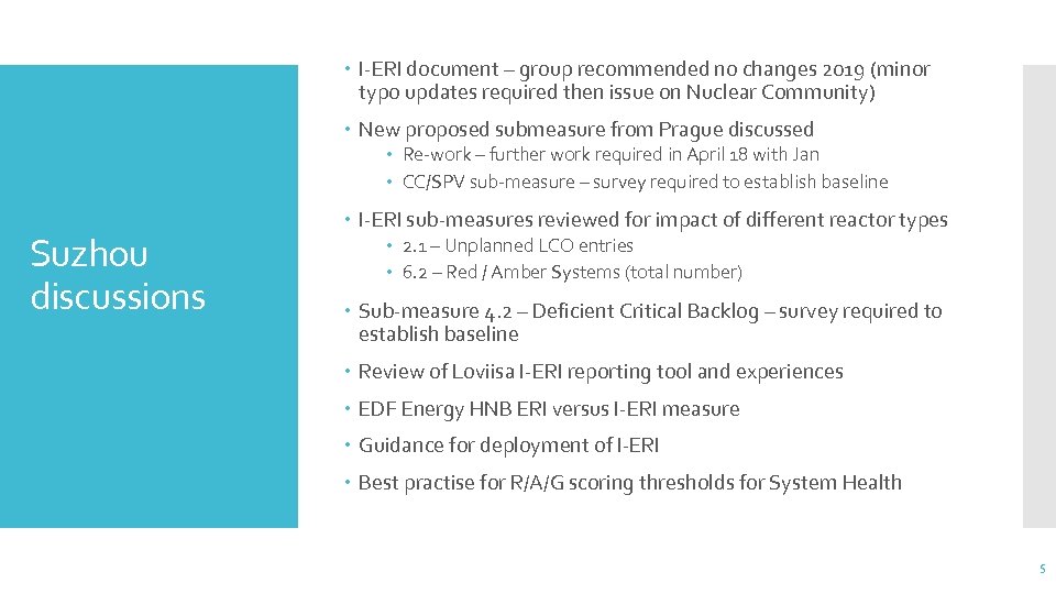 International Equipment Reliability Index I-ERI Subcommittee Update ...