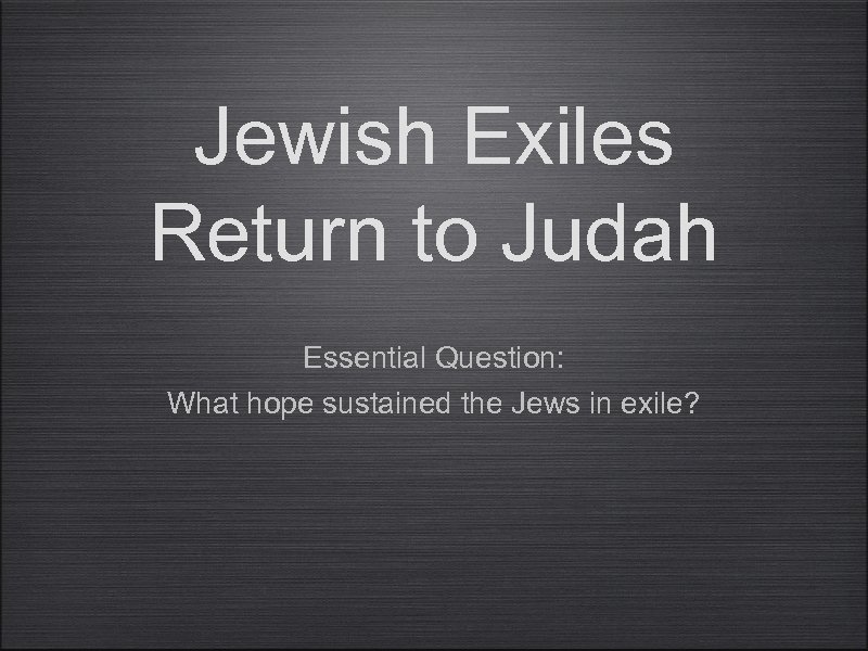 Hebrew Kingdoms and Captivity World History I Heritage