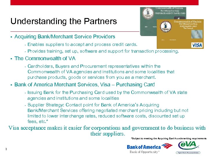 Visa Acceptance and Enablement Bank of America Merchant