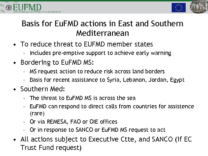 Ongoing and planned activities Eu FMD Commission
