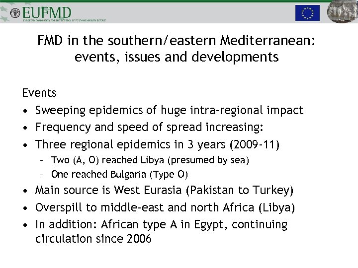 Ongoing and planned activities Eu FMD Commission