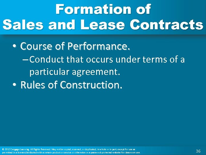 CHAPTER 18 FORMATION OF SALES AND LEASE CONTRACTS