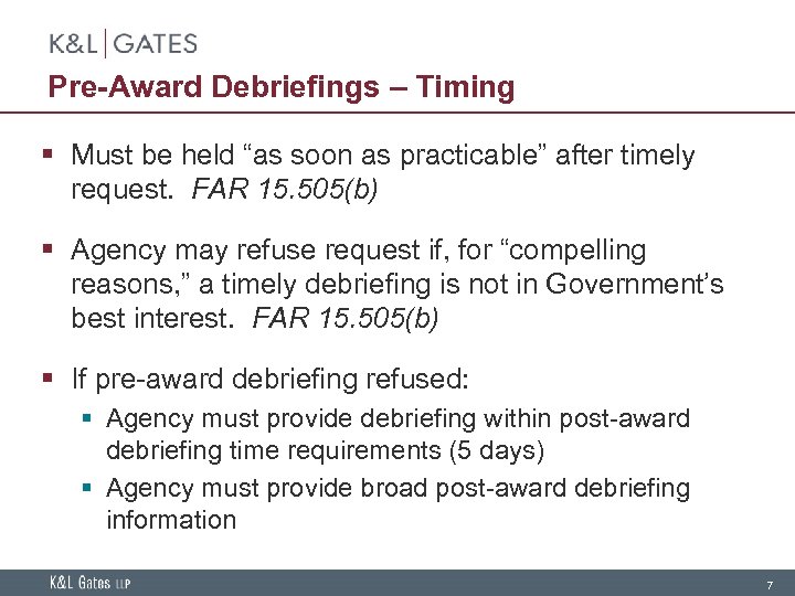 Debriefings and Bid Protests After Federal Contract Award