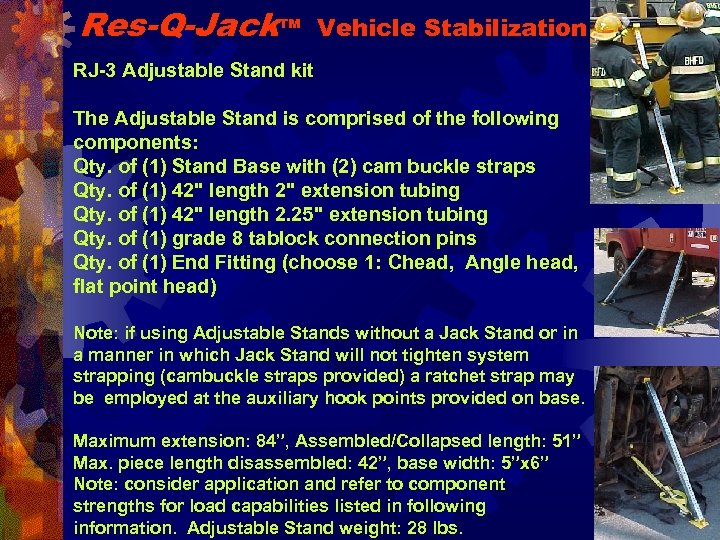 Res-Q-Jack Vehicle Stabilization Model RJ-3 System Package We