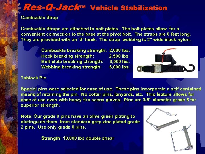 Res-Q-Jack Vehicle Stabilization Model RJ-3 System Package We