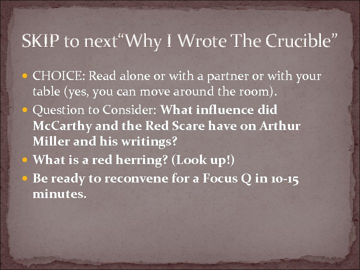 The Crucible First — What is a