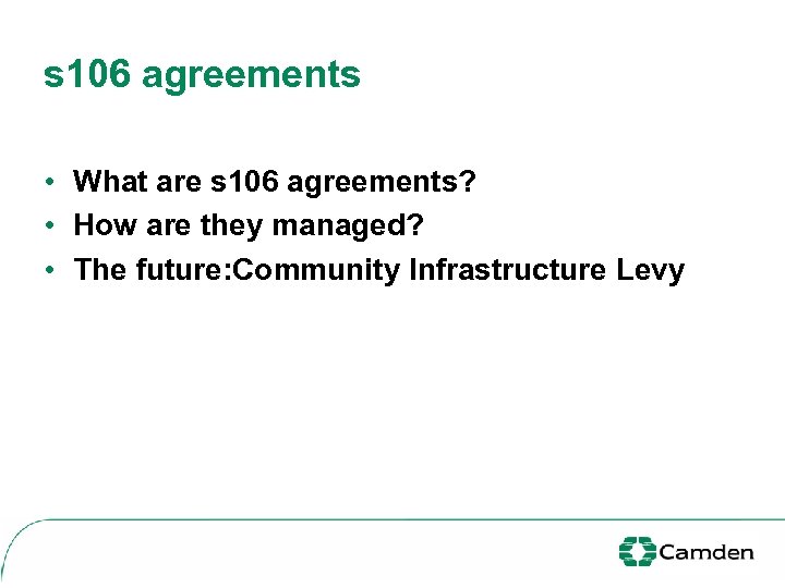 S 106 Agreements Development Control User Panel