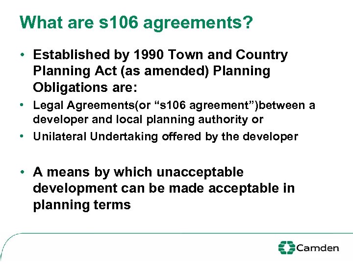S 106 Agreements Development Control User Panel