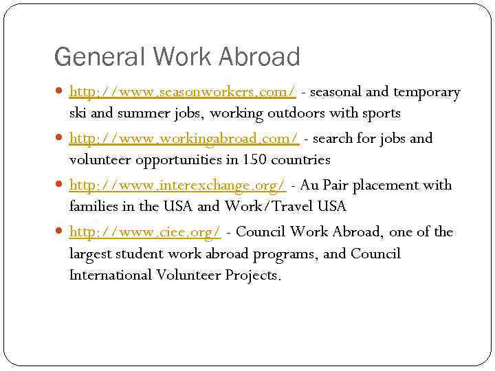 Work Abroad Seminar October 17 2012 Cherkasy State