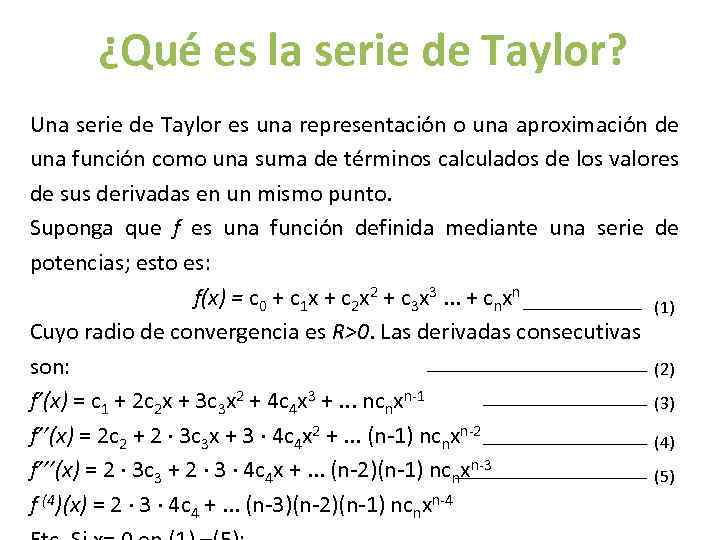Instituto Tecnológico Superior de Tacámbaro Serie de Taylor