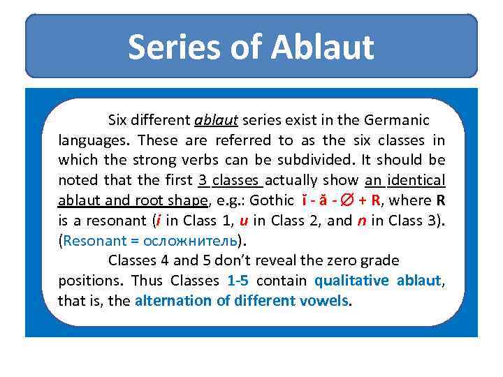 Old English Verb Ablaut In linguistics ablaut