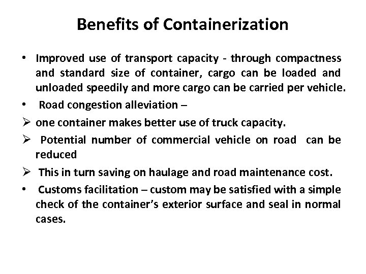 Development of Containerization and Dry Ports Presentation by