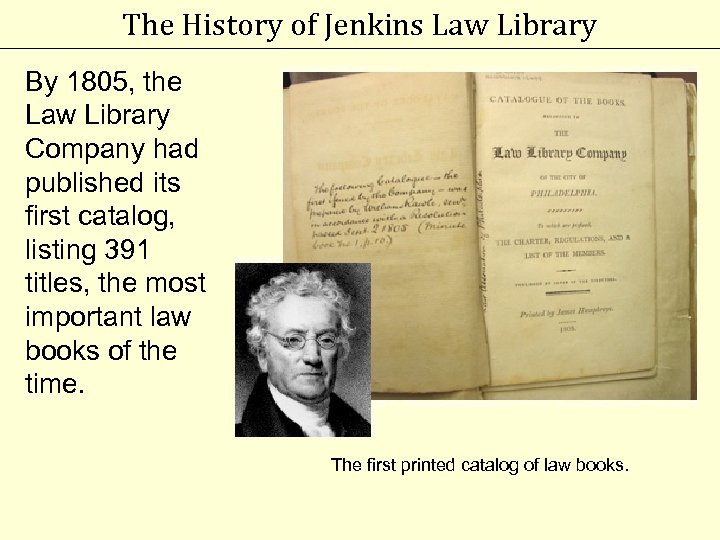 The History of Jenkins Law Library The Law