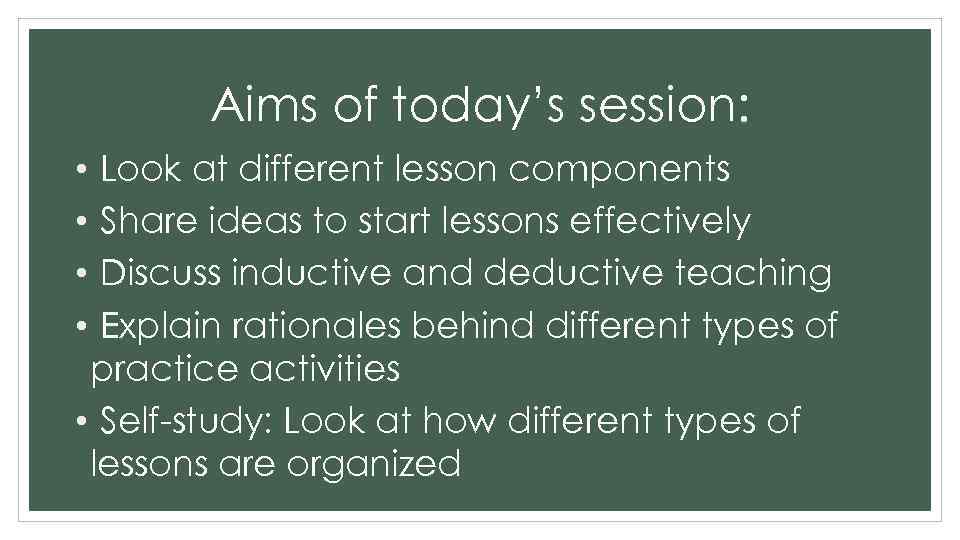 STRUCTURE OF A LESSON Anna N Kondakova