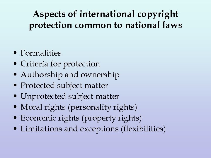 International Copyright and Libraries Janice T Pilch Associate
