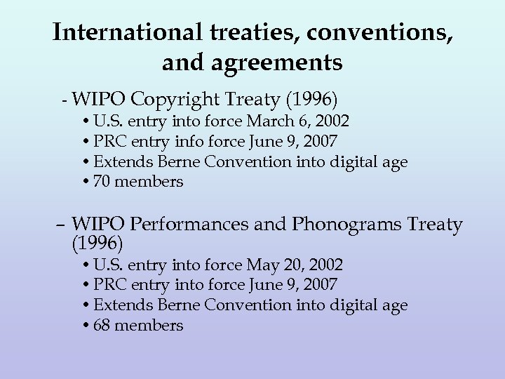 International Copyright and Libraries Janice T Pilch Associate