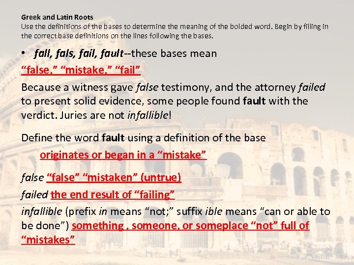 Building Vocabulary from Word Roots Lesson 9 Latin