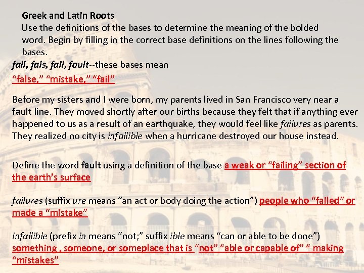 Building Vocabulary from Word Roots Lesson 9 Latin